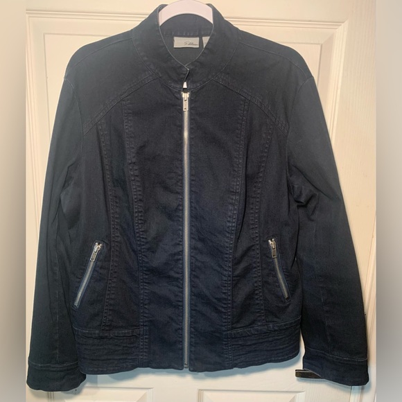 Chico's | Jackets & Coats | Chicos Plantinum Indigo Denim Jacket 588a ...